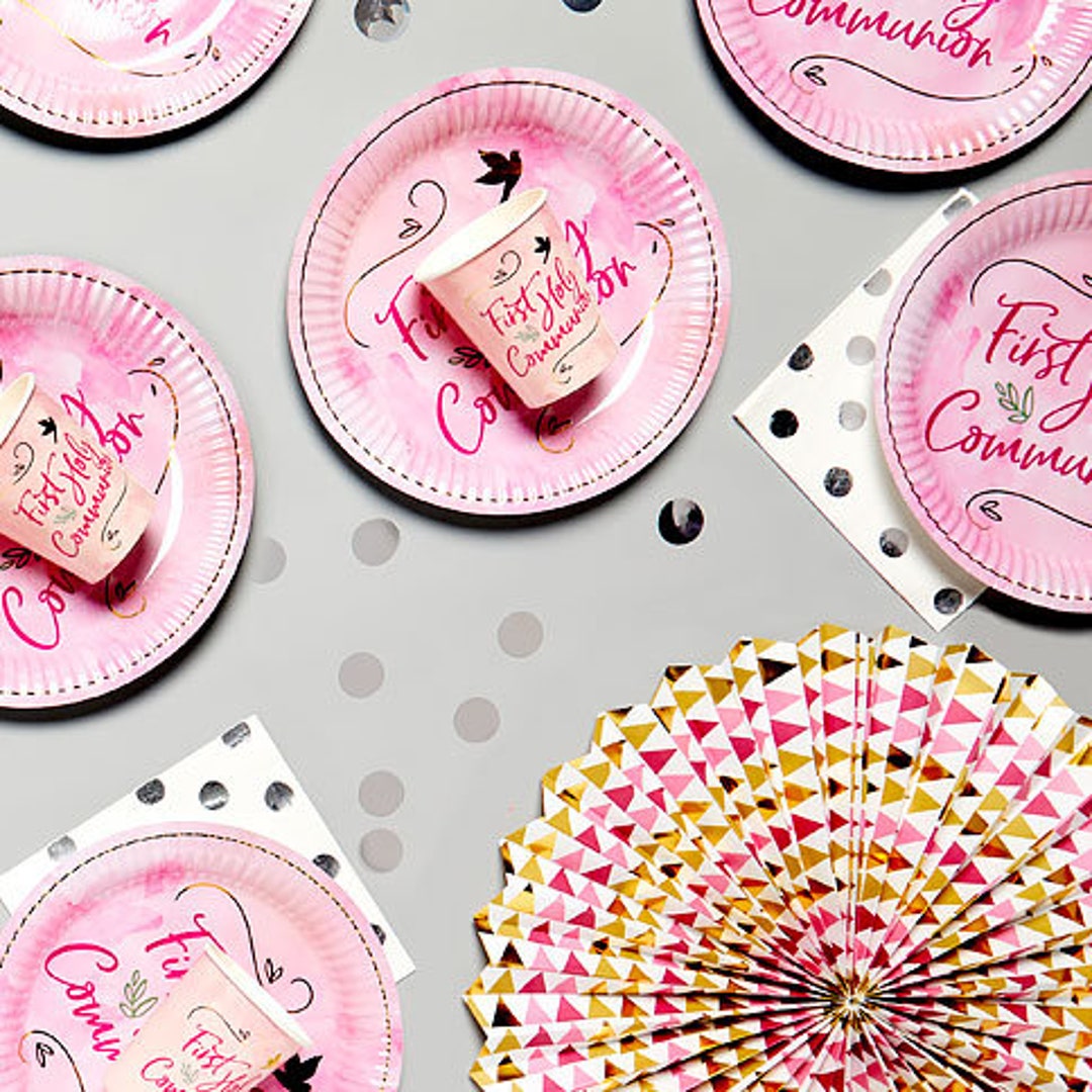 Pink First Holy Communion Party Supplies Religious Party Party Ware ...