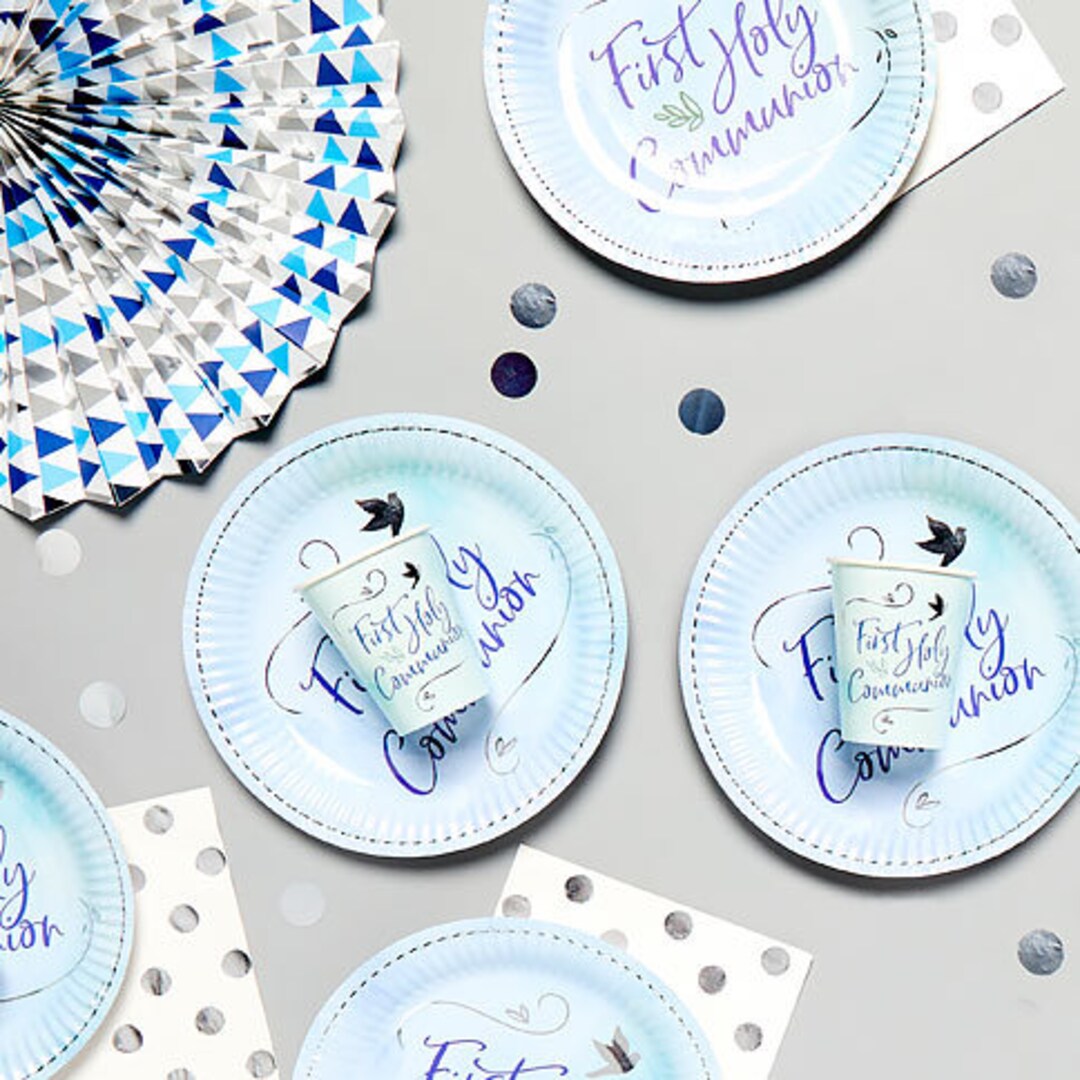 Blue First Holy Communion Party Supplies Religious Party Party Ware ...