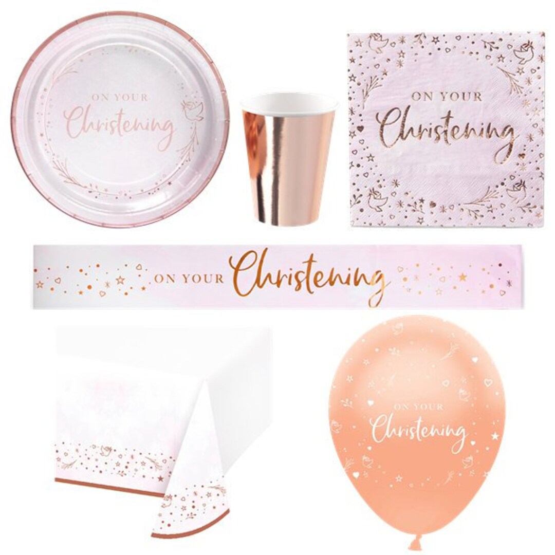 Pink Christening Party Supplies Religious Party Party Ware Pink Party ...