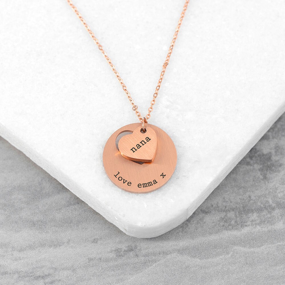 Personalised Cut-out Heart Shape Necklace Engraved Necklace - Etsy UK