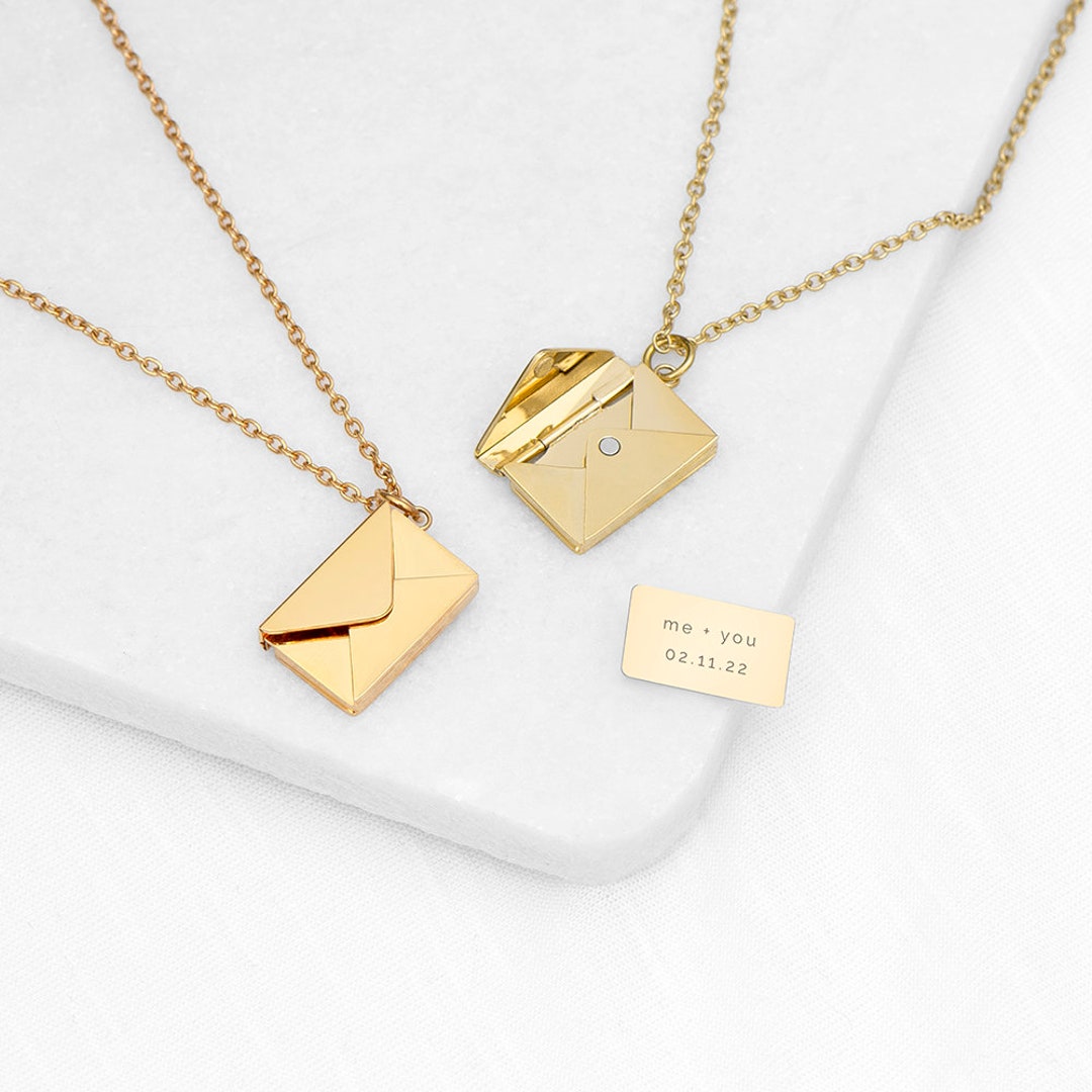 Personalised Secret Message Envelope Necklace | Gifts for Her | Women's ...