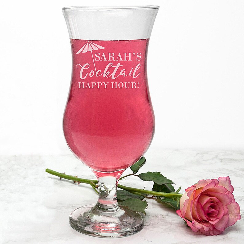 Personalised Happy Hour Cocktail Glass | Customised Alcohol Glass ...