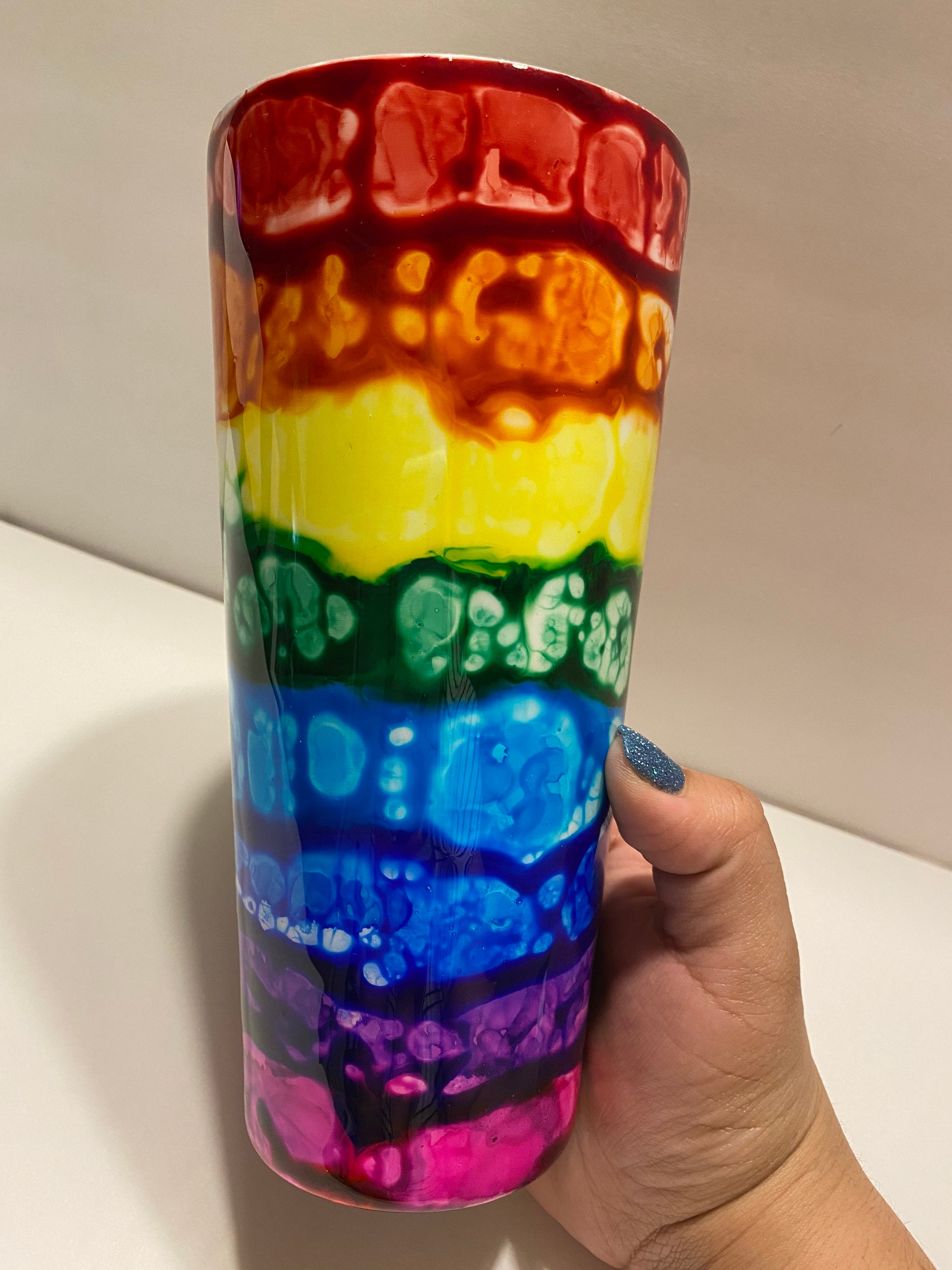 Rainbow Swirl Tumbler | Etsy