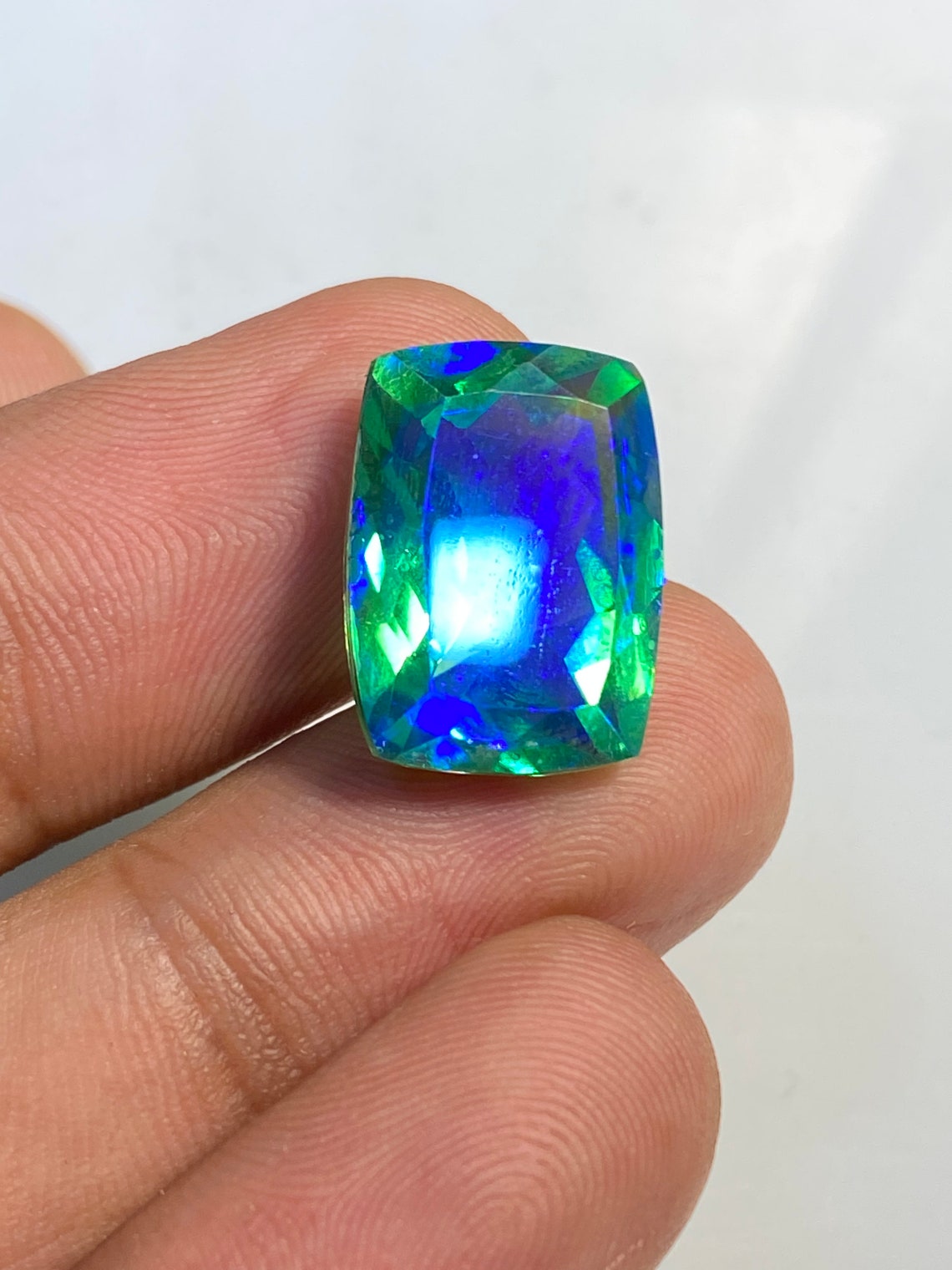 Peacock Quartz Gemstone, Peacock Quartz Doublet Cut Gemstone, AAA+ ...