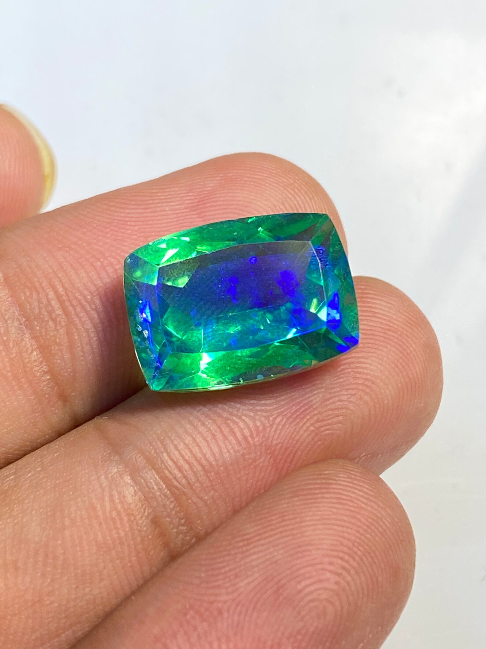 Peacock Quartz Gemstone, Peacock Quartz Doublet Cut Gemstone, AAA+ ...