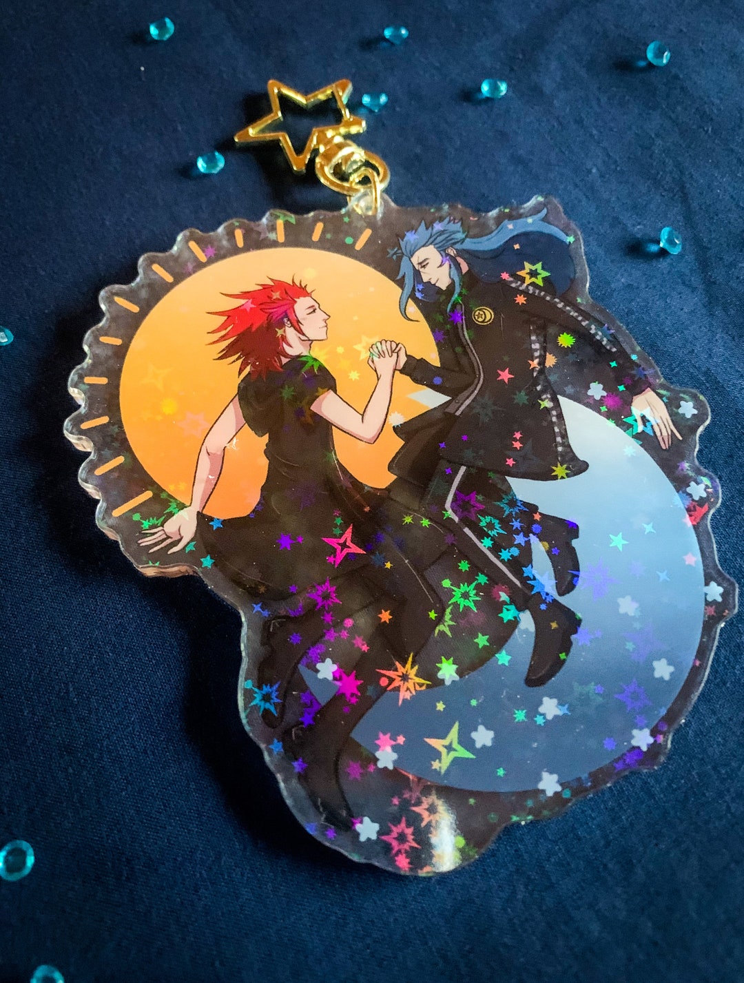 Isa Lea Axel Saix Sun and Moon Star Holographic 4 Inch Double Sided ...