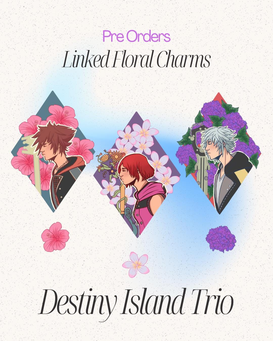PRE ORDER | Destiny Island Trio Kingdom Hearts Linked Floral Double ...