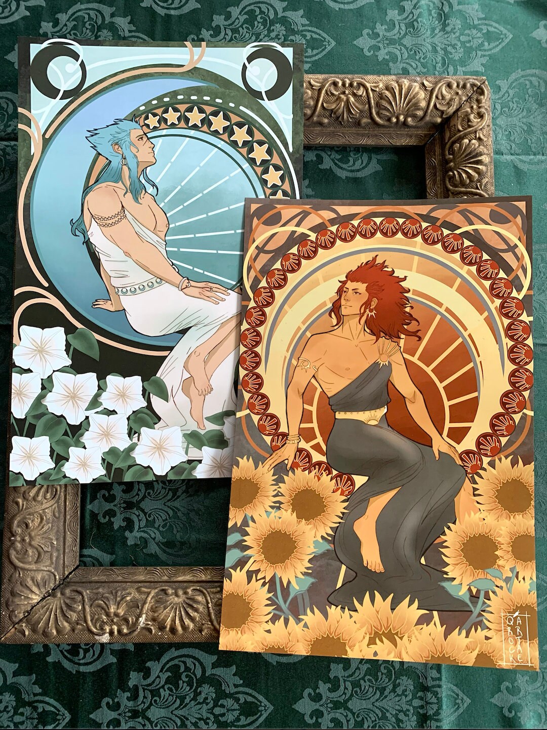 Axel Saix Isa Lea Art Nouveau Sun and Moon Flower 11X17 Prints - Etsy