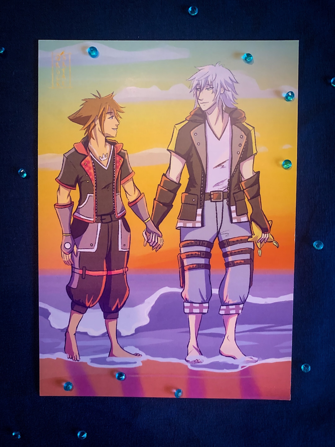 Kingdom Hearts 3 Sora Riku Soriku Share a Poapu Destiny Islands 5x7 ...