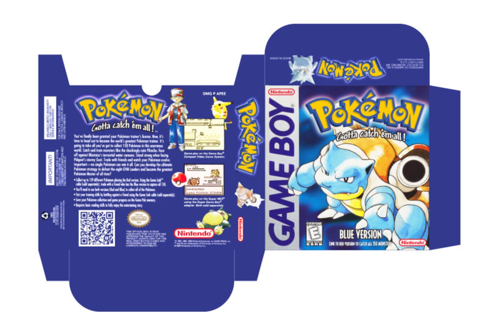 Digital design Pokémon Blue Gameboy mini box | Etsy