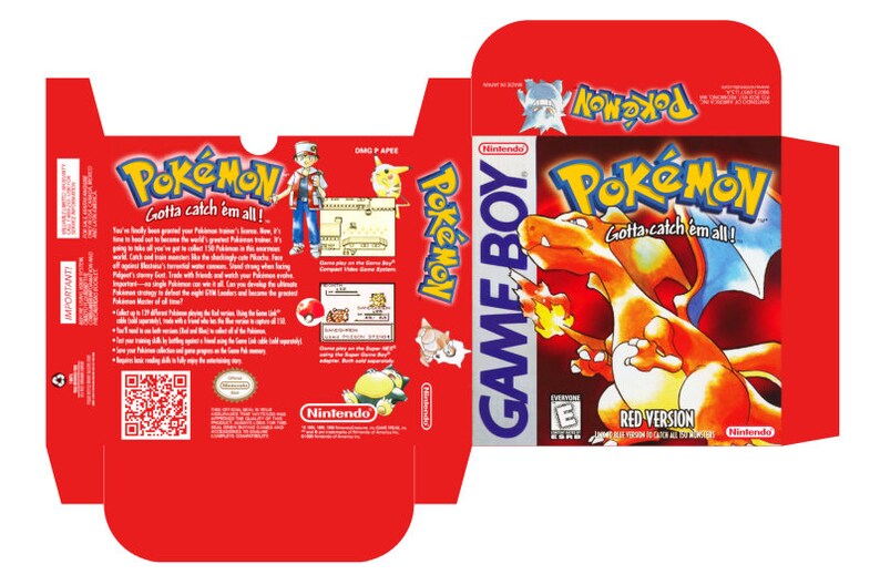 Digital Design Pokémon Red Gameboy Mini Box Design for Print - Etsy