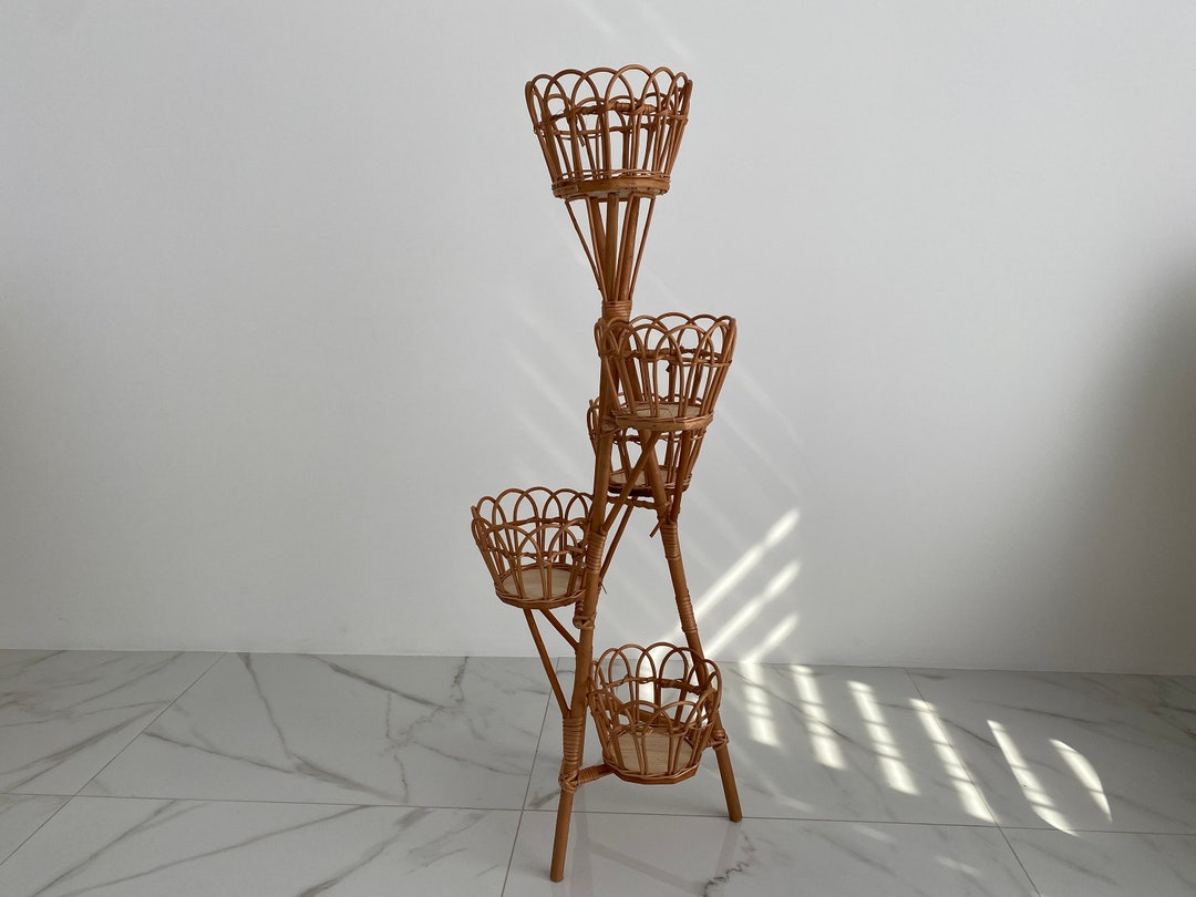 Handmade Wicker Plant Stand, 5 Tier Natural Vine Planter - Etsy
