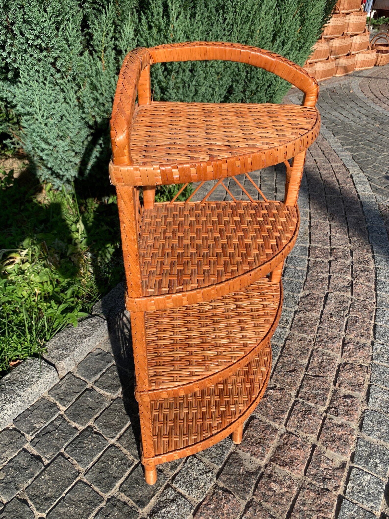 Wicker Shelf 3/4 tier shelf Storage shelf | Etsy