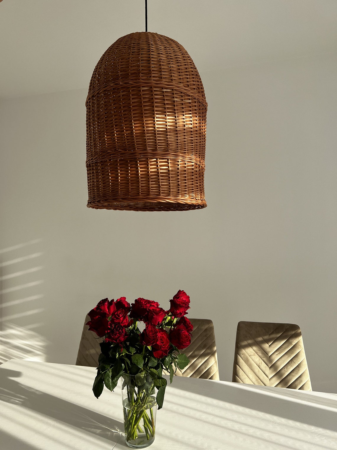 Boho Chandelier Light, Pendant Ceiling Wood Lantern, Bohemian Light ...