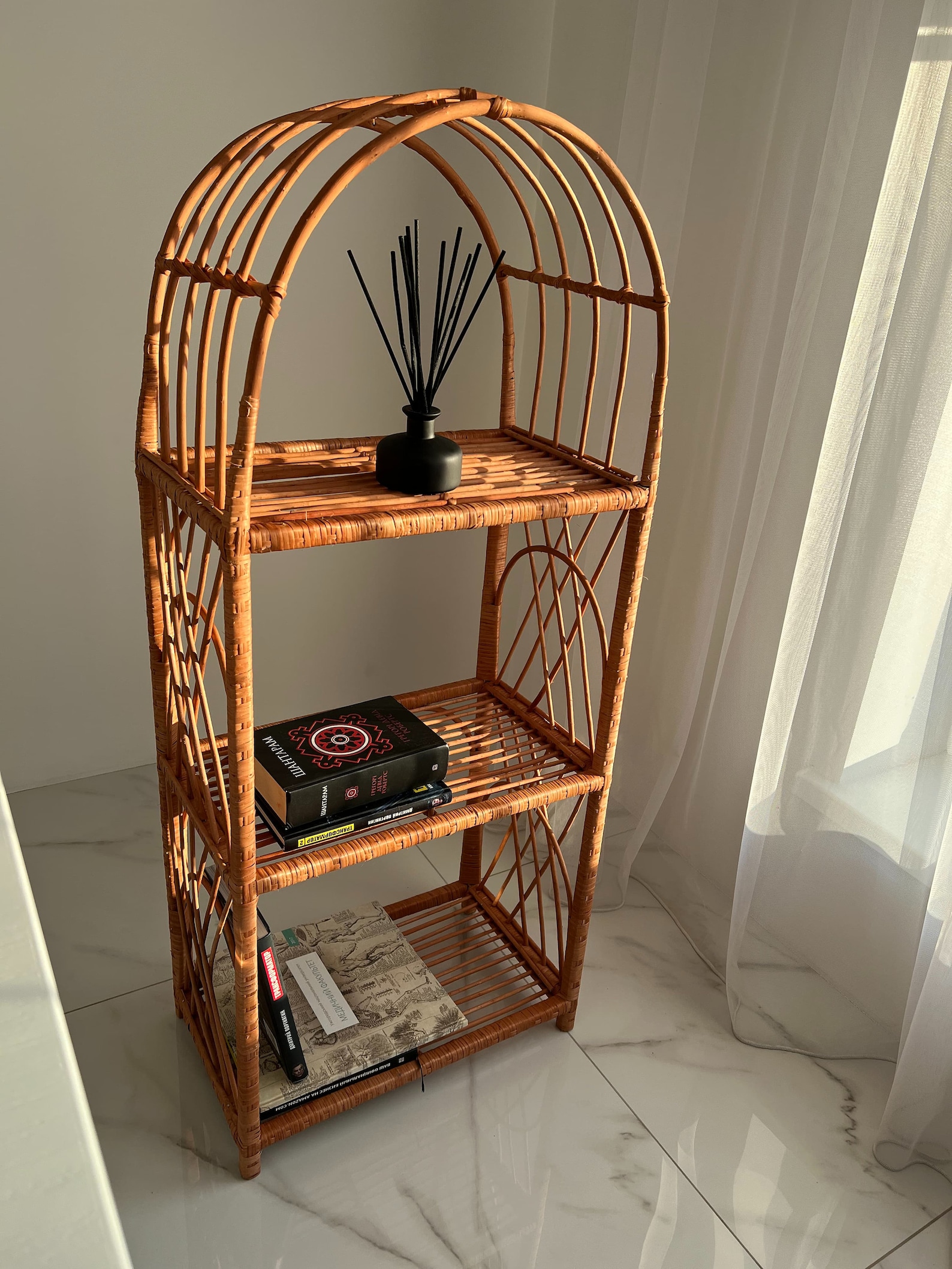 Arched Rattan Shelf Boho Cabinet Boho Furniture Boho - Etsy