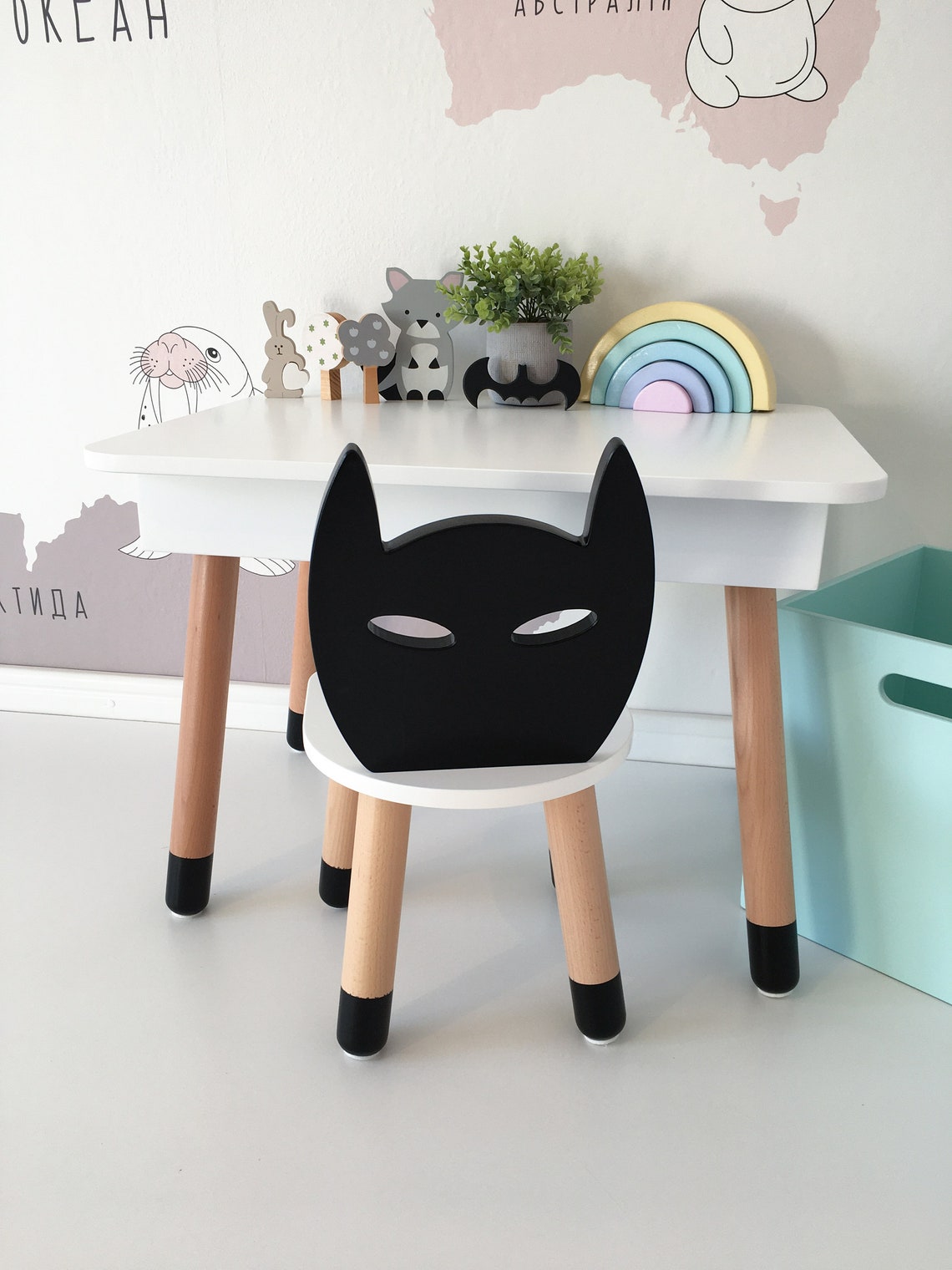 Kids Desk Chair Wooden Chair Animal Chair - Etsy