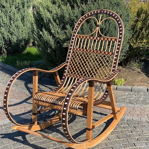 Wicker Rocking Chair Organic Rattan Rocking Chair Willow | Etsy