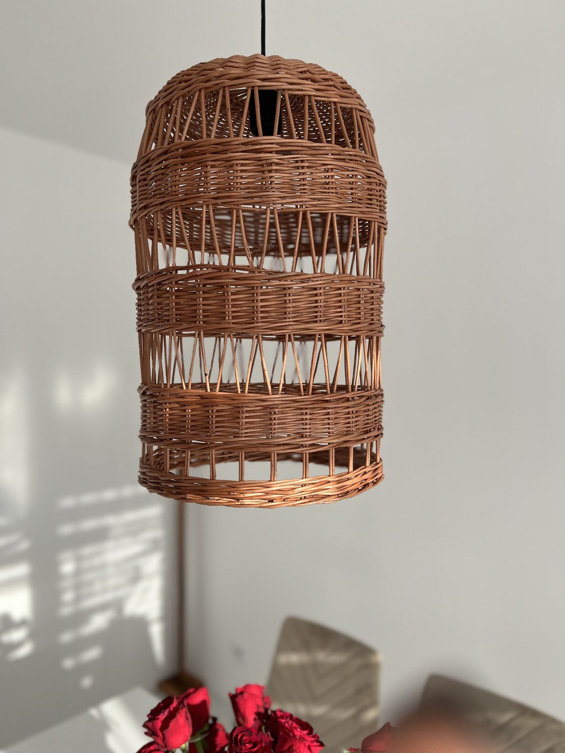 Rattan Pendant Light Boho Woven Pendant Light Wicker Rattan - Etsy