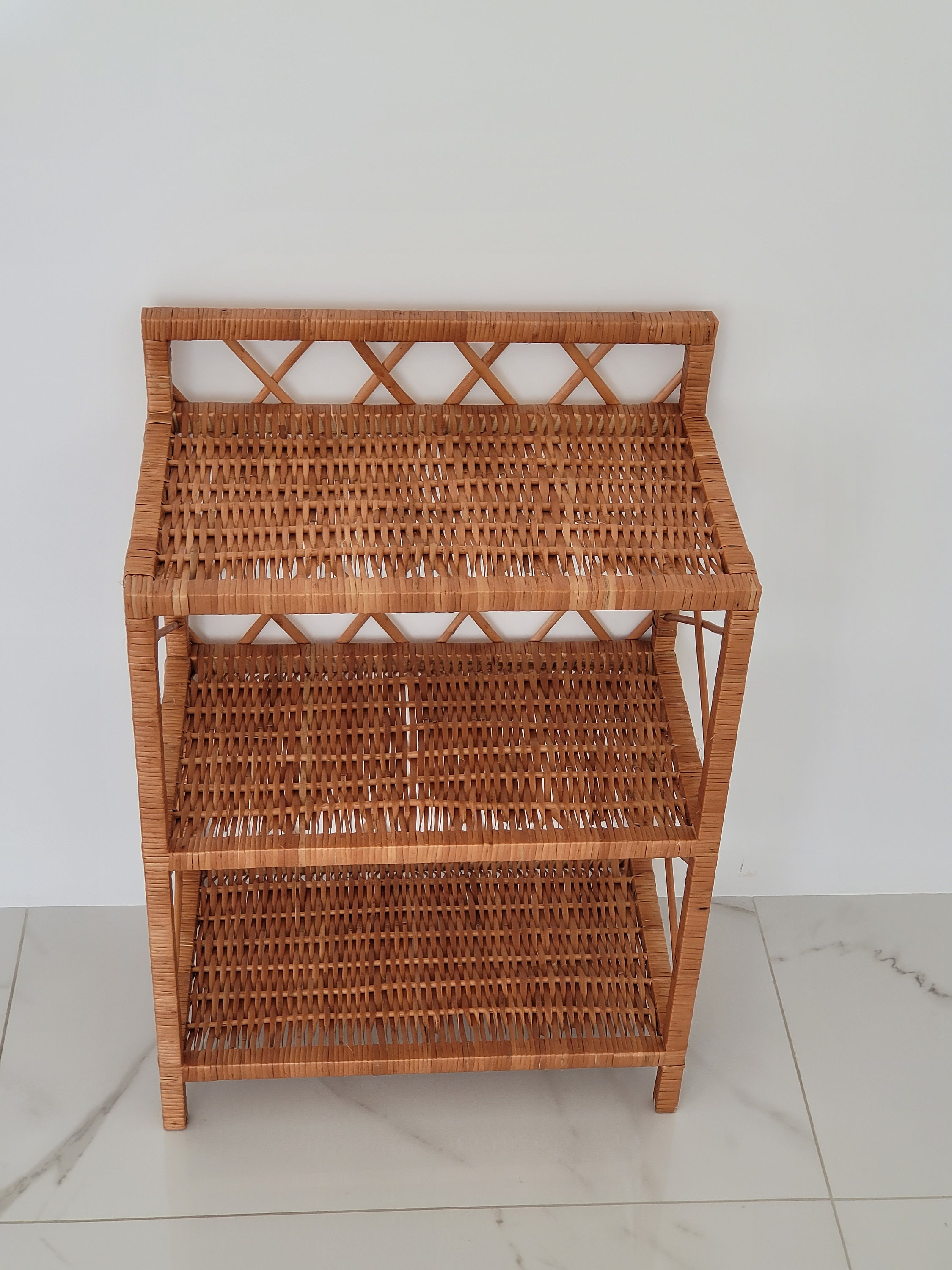 Wicker Shelf Storage Shelf Bookshelf Plant Shelf Rattan - Etsy