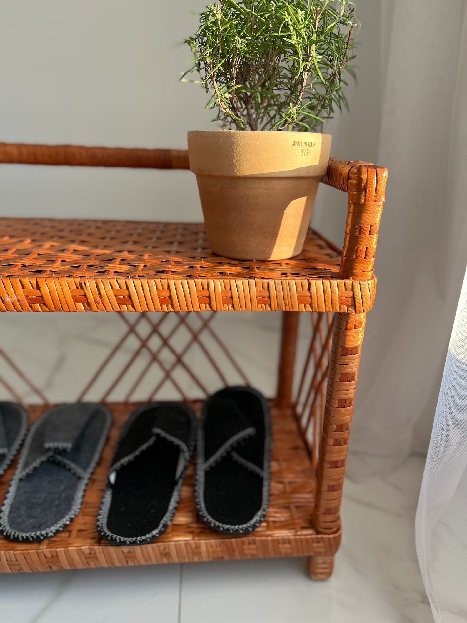 Wicker Shelf, Wicker Shoe Rack, Shoe Rack Bench, Wicker Shelf, Storage ...