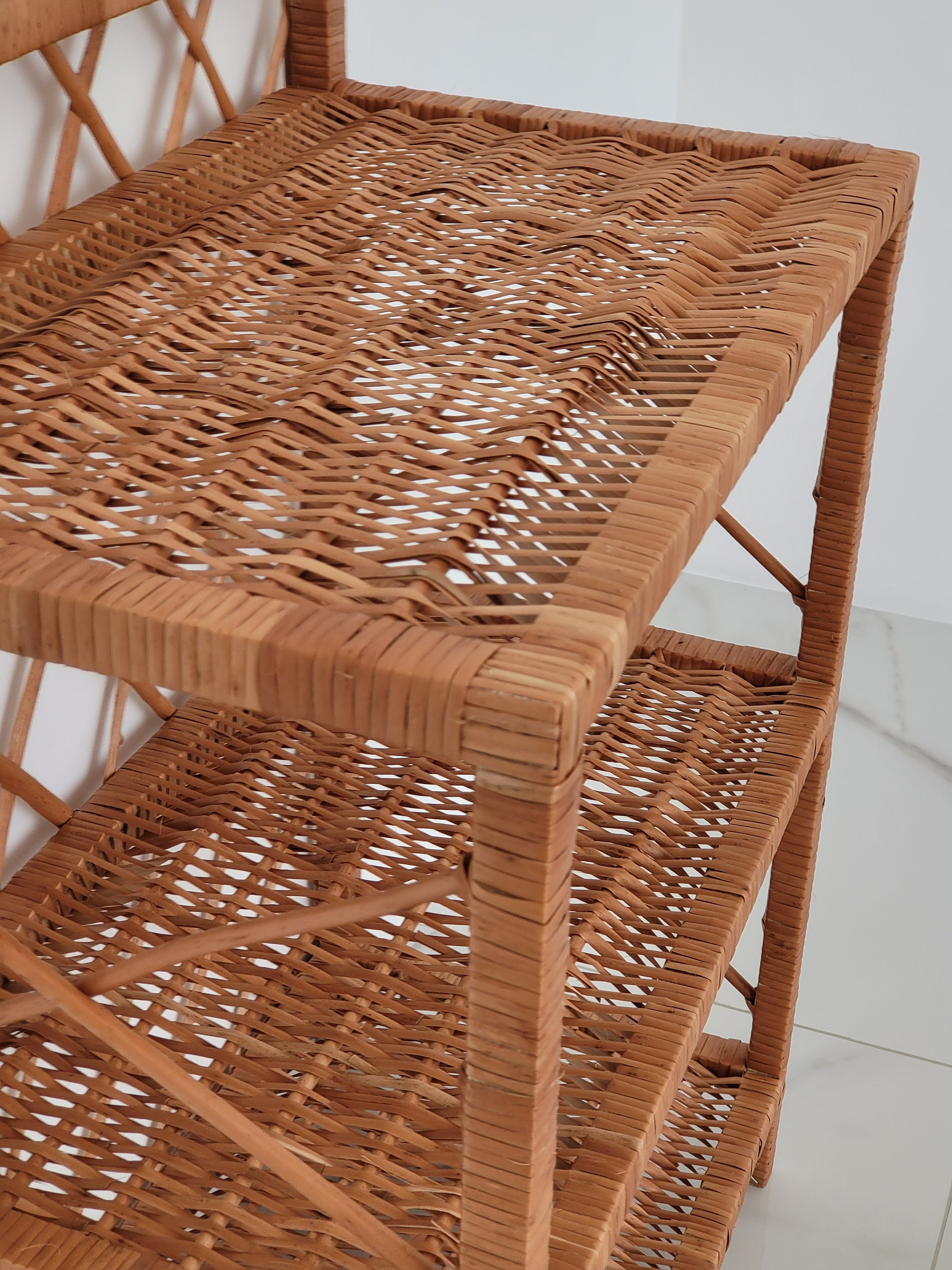 Wicker Shelf Storage Shelf Bookshelf Plant Shelf Rattan - Etsy