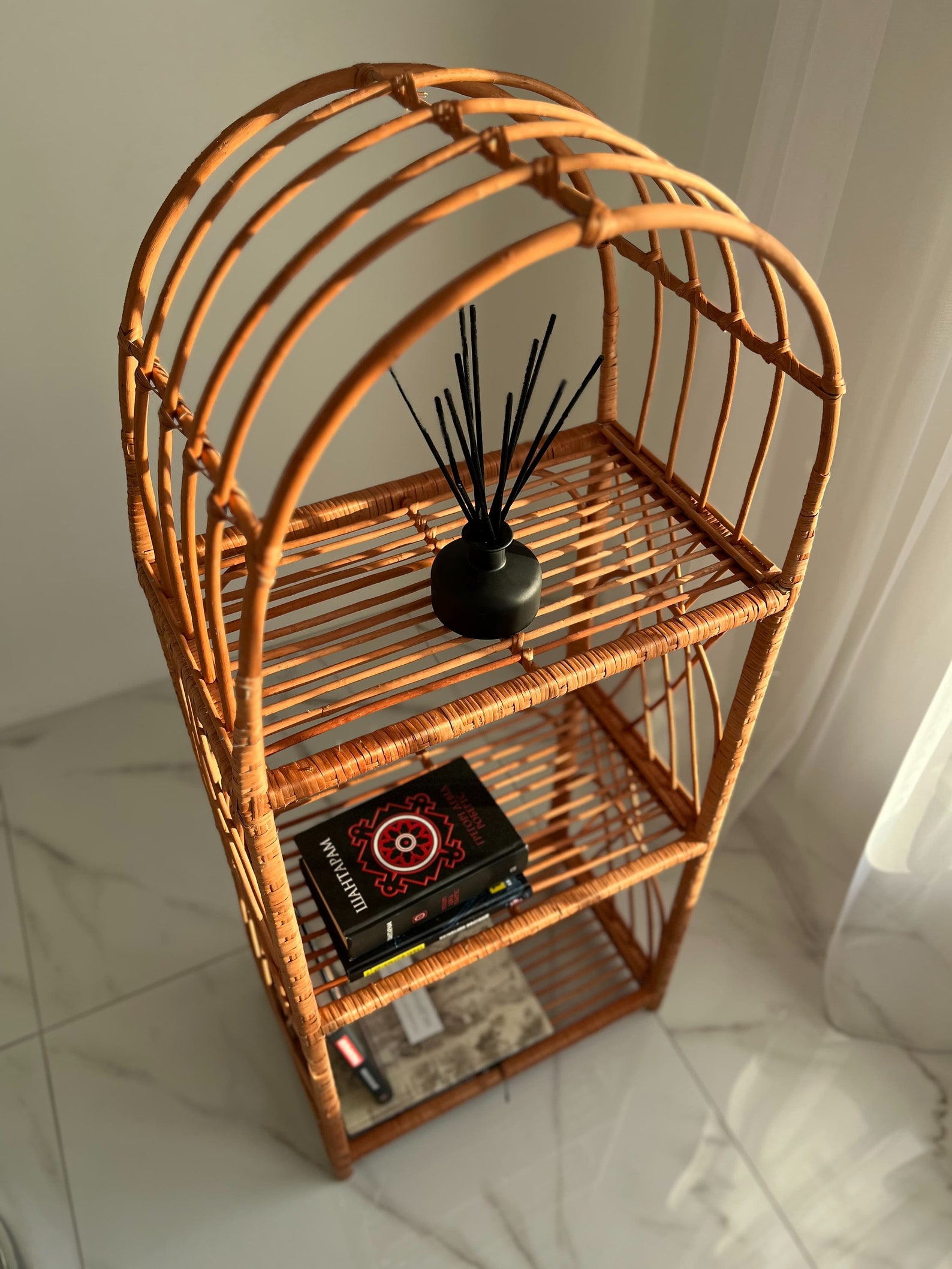 Arched Rattan Shelf Boho Cabinet Boho Furniture Boho - Etsy