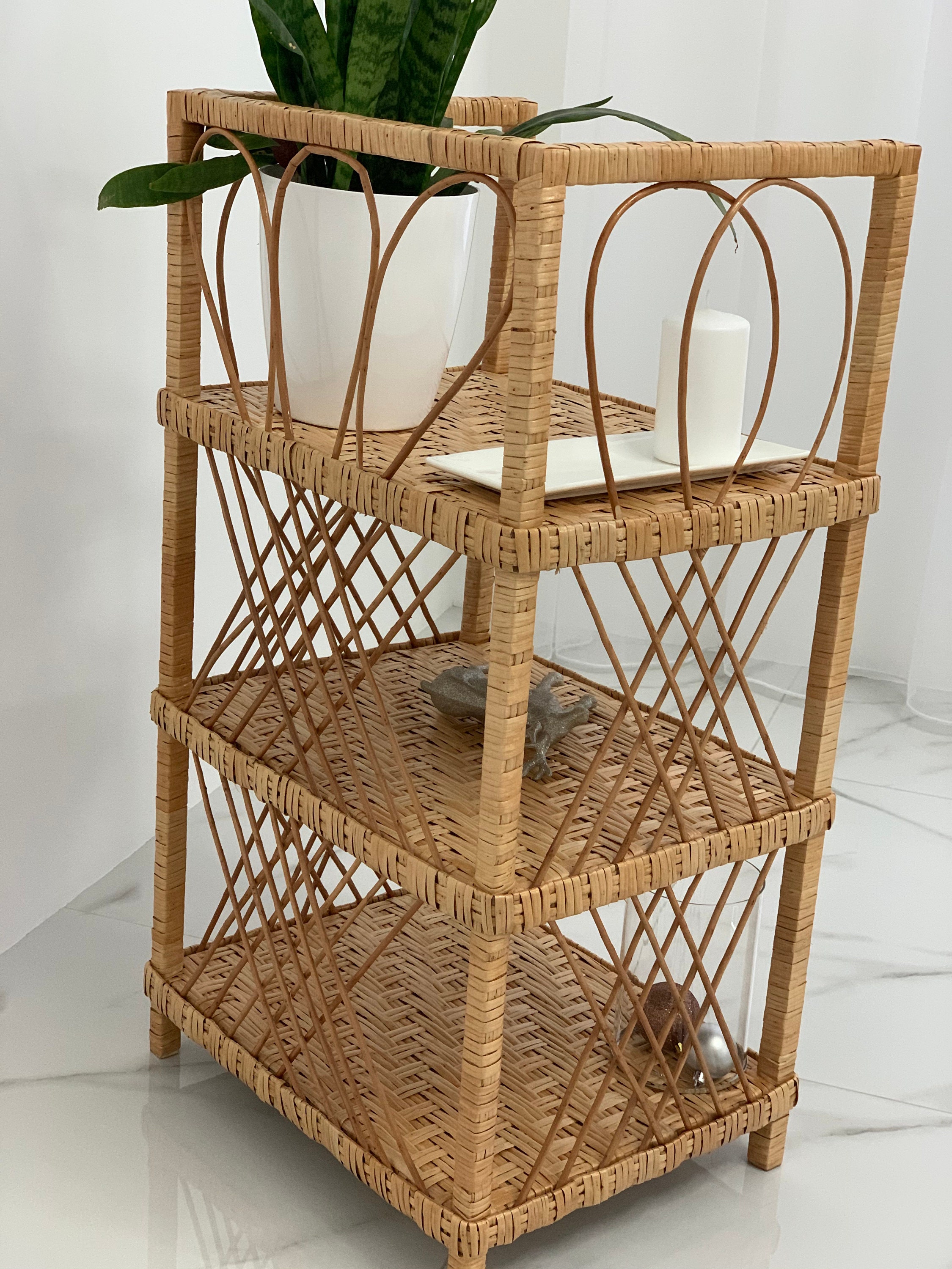 Wicker Shelf Storage shelf 3-Shelf Unit Available chest of | Etsy