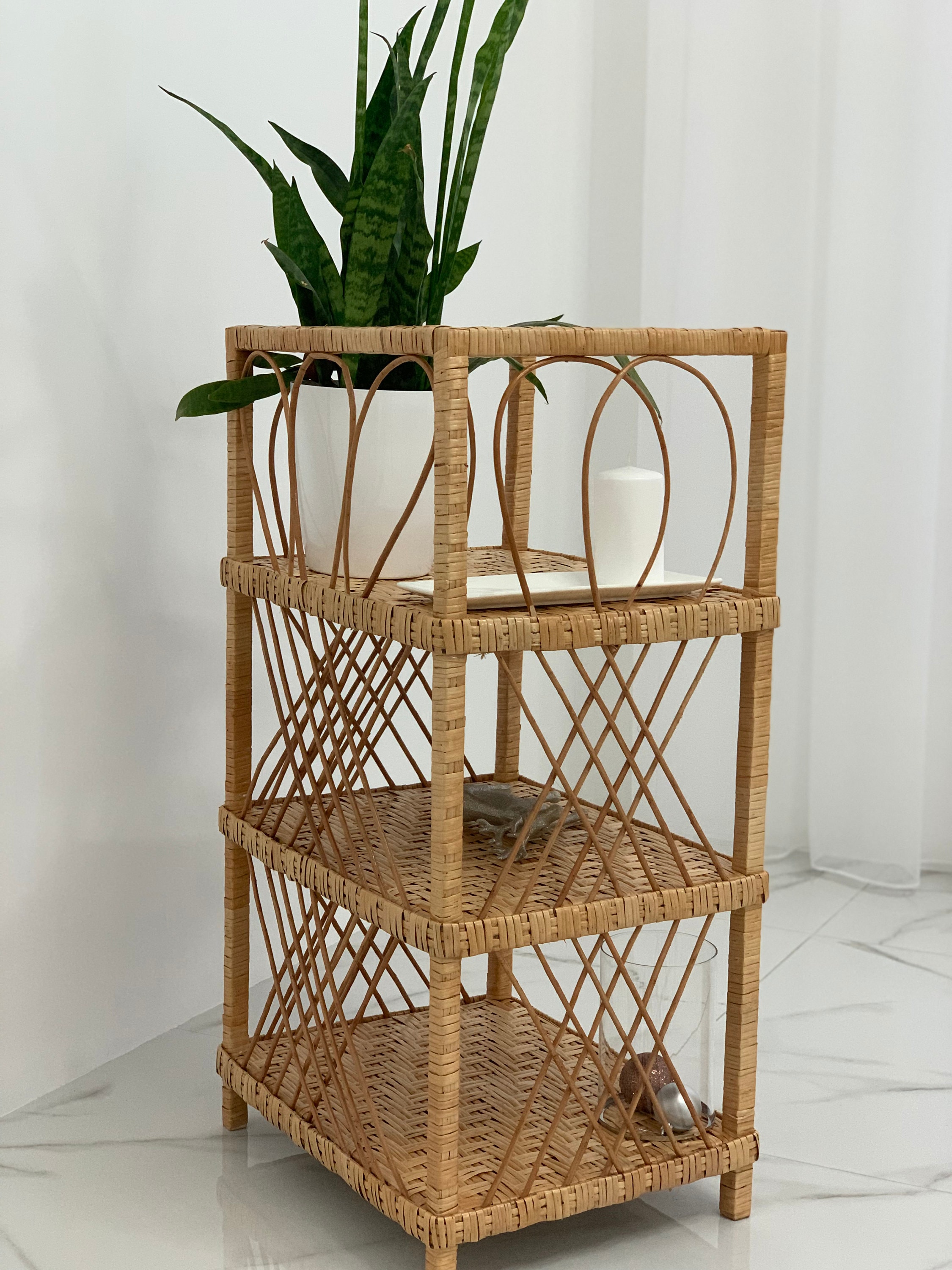 Wicker Shelf Storage shelf 3-Shelf Unit Available chest of | Etsy