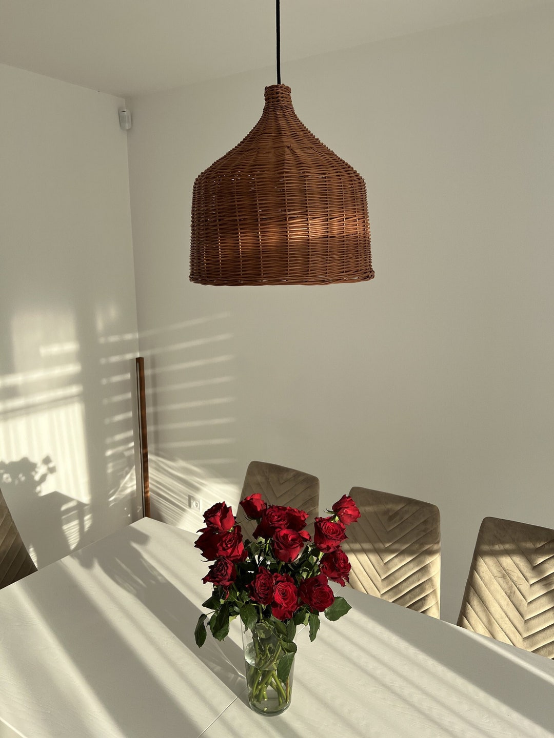 Handmade Pendant Light, Kitchen Lighting, Rattan Chandelier, Pendant ...