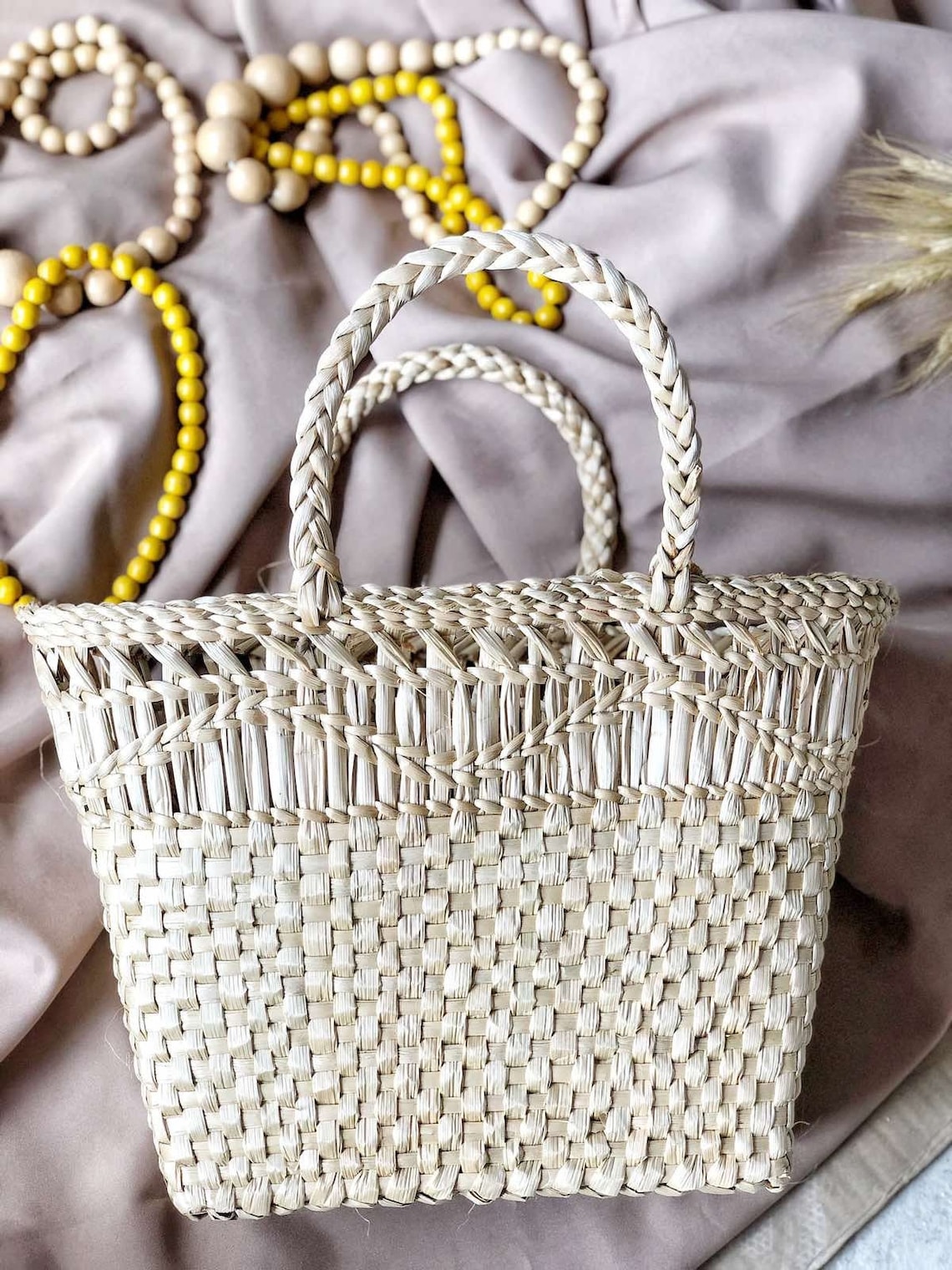 Straw Bag Vintage Woven Bag Hand Woven Bag Beach Bag Straw - Etsy
