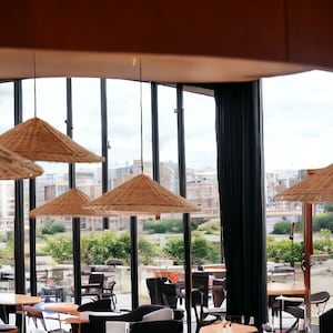 Rattan Cone Lamp Shade Woven Rattan Light Vintage Kitchen Lamp, Brown ...