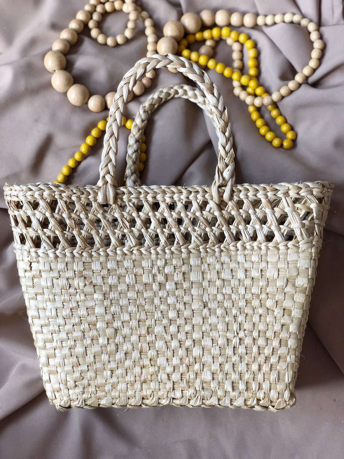Straw Bag Vintage Woven Bag Hand Woven Bag Beach Bag Straw - Etsy