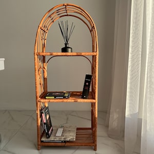Arched Rattan Shelf, Boho Cabinet, Boho Furniture, Boho Bookshelf ...