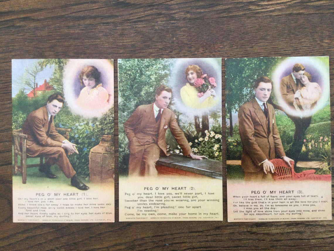 Peg O' My Heart: A Set of 3 Bamforth Postcards - Etsy