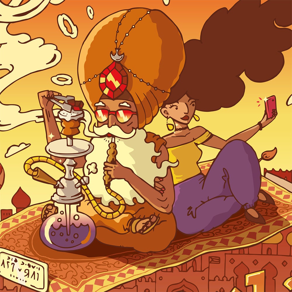 Smoke Shisha Everywhere Poster Illustration Print 50x70 - Etsy