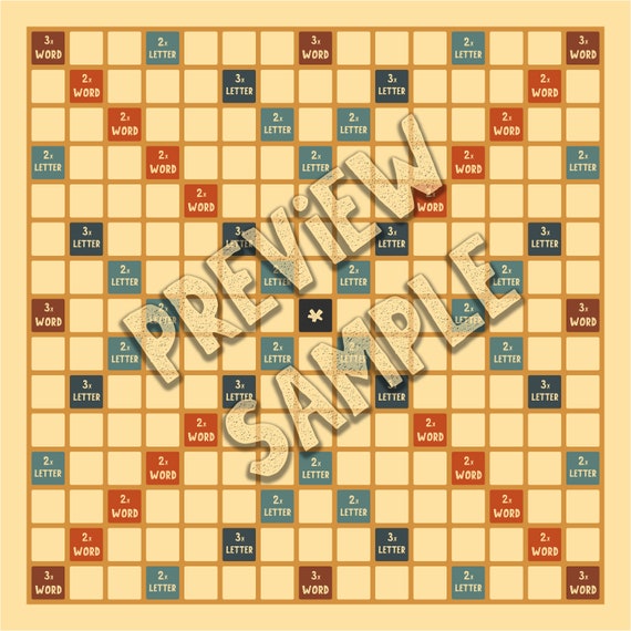 Cartoonish Scrabble board Printable JPG files | Etsy