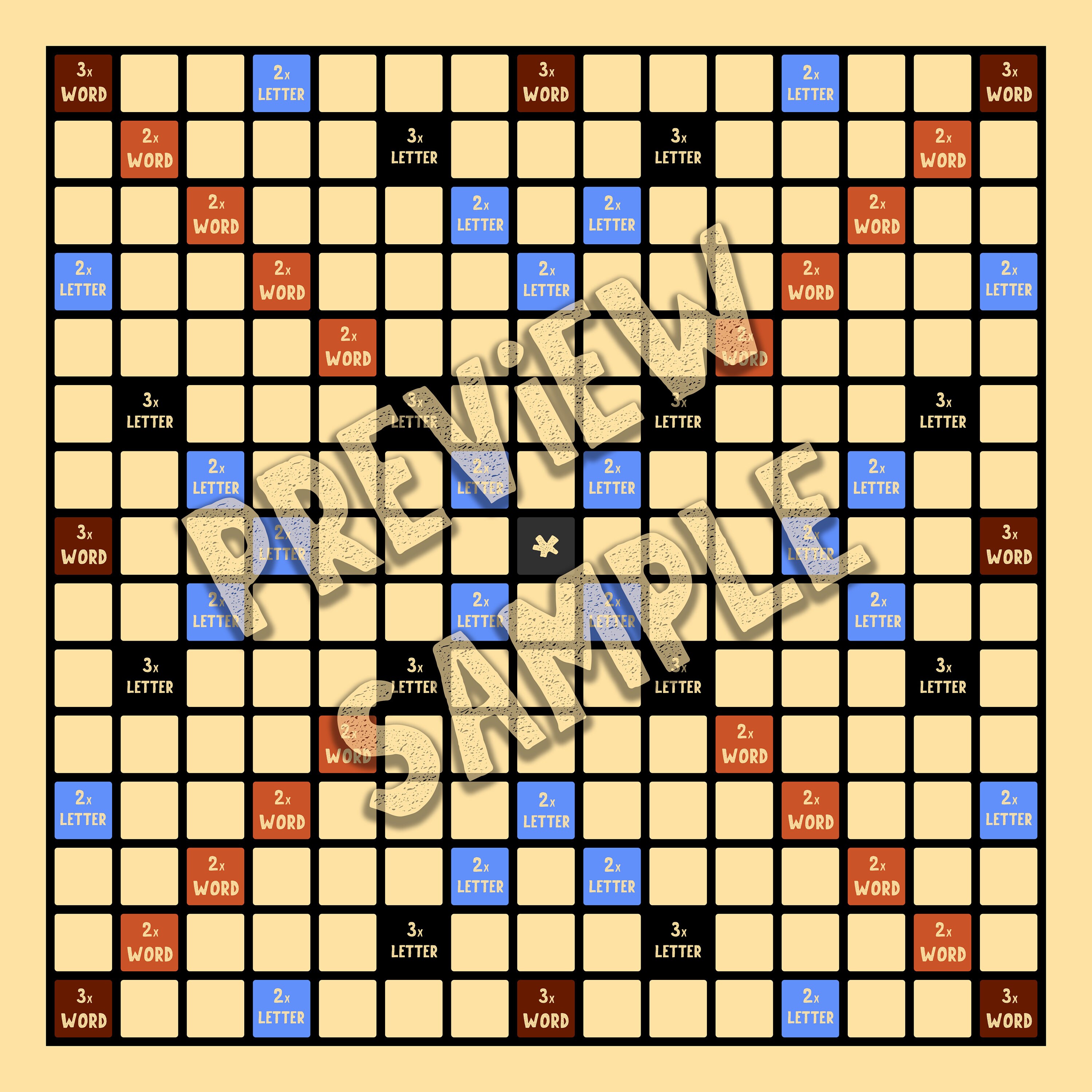 Cartoonish Scrabble board Printable JPG files | Etsy