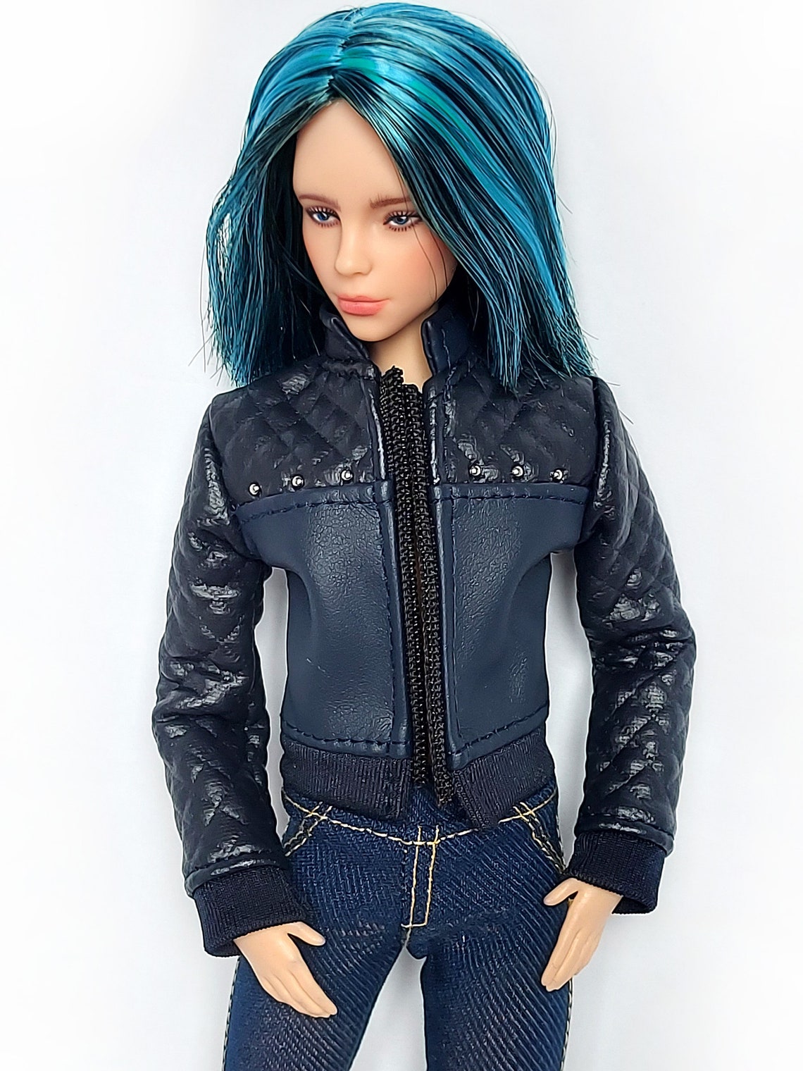 Barbie Clothes Barbie Leather Jacket Barbie Outfit Barbie Etsy
