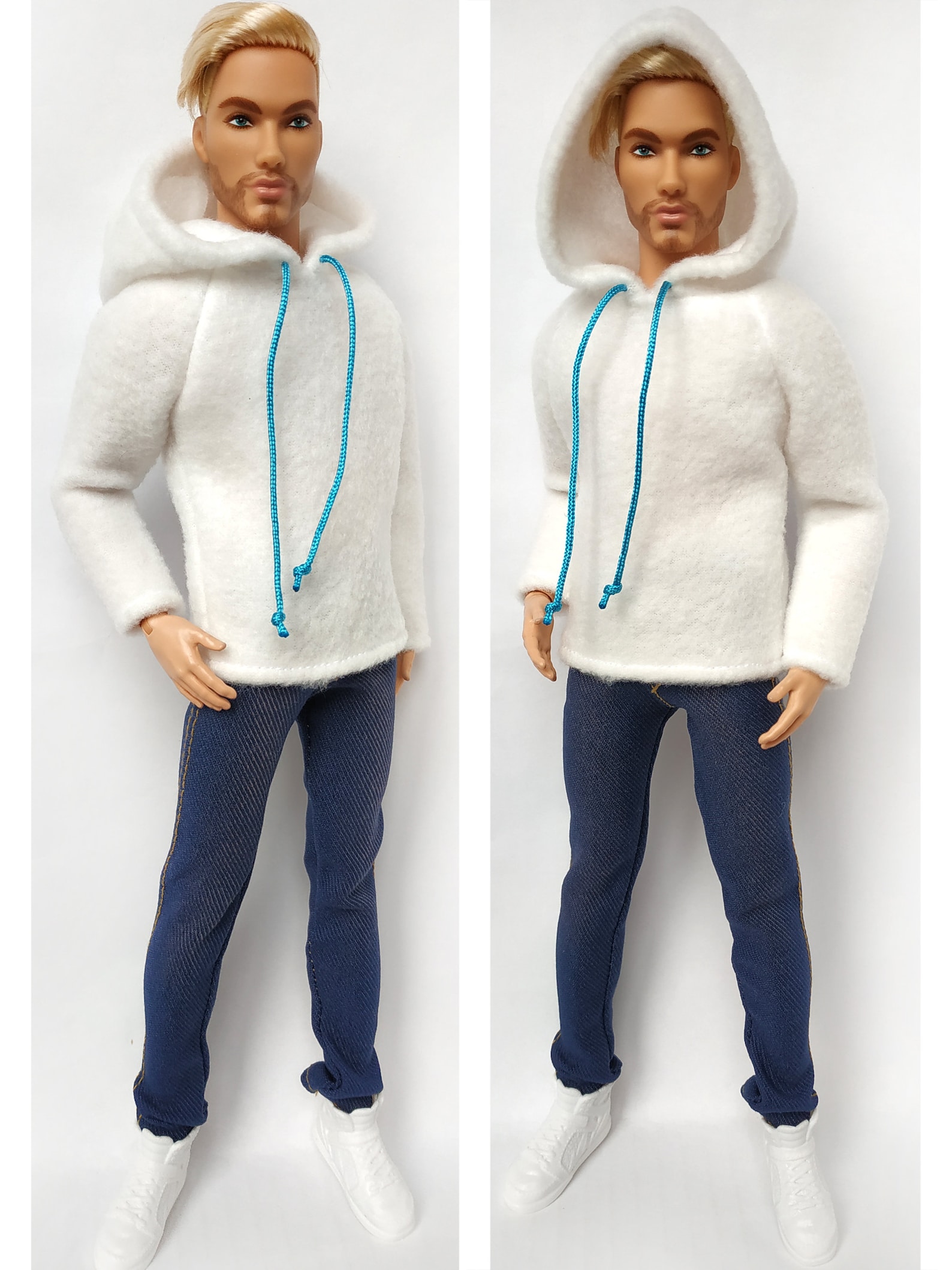 Handmade Doll Clothes: Hoodie for Male Doll 12 Inch, 1/6 Scale Figure ...