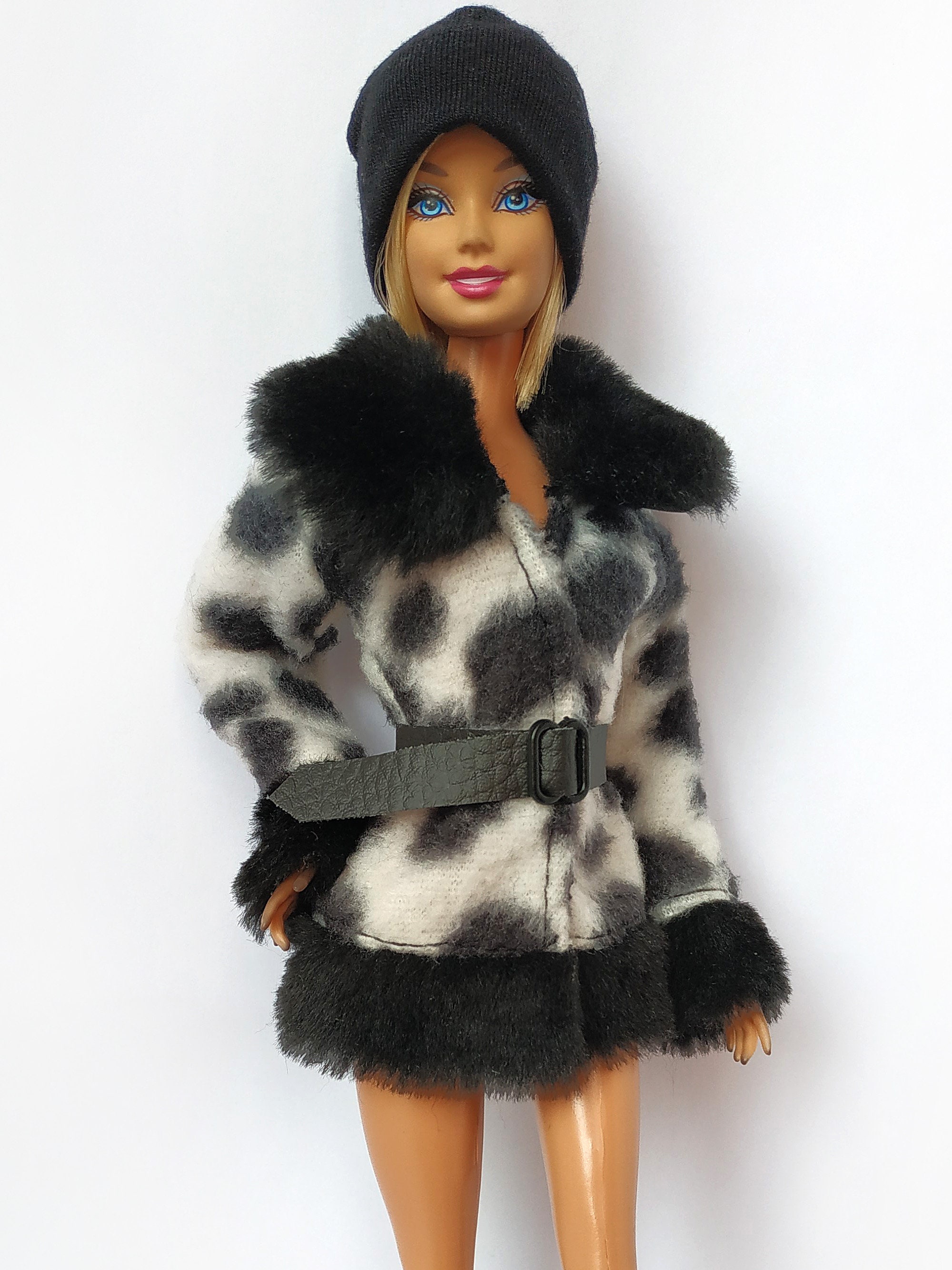 Barbie Clothes Barbie Fur Coat And Hat Barbie Winter Coat Etsy
