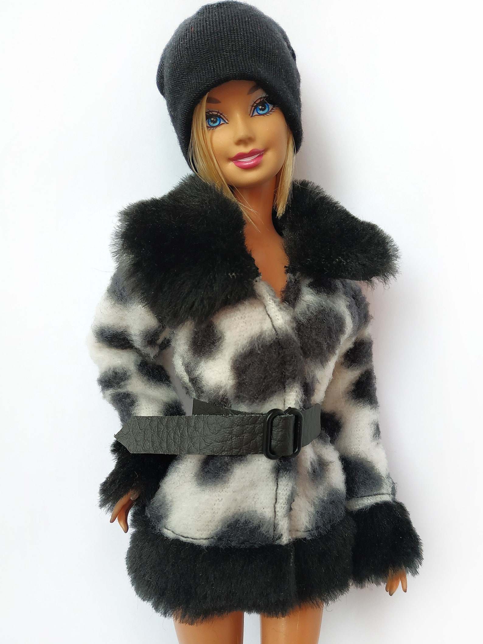 Barbie Clothes Barbie Fur Coat And Hat Barbie Winter Coat Etsy