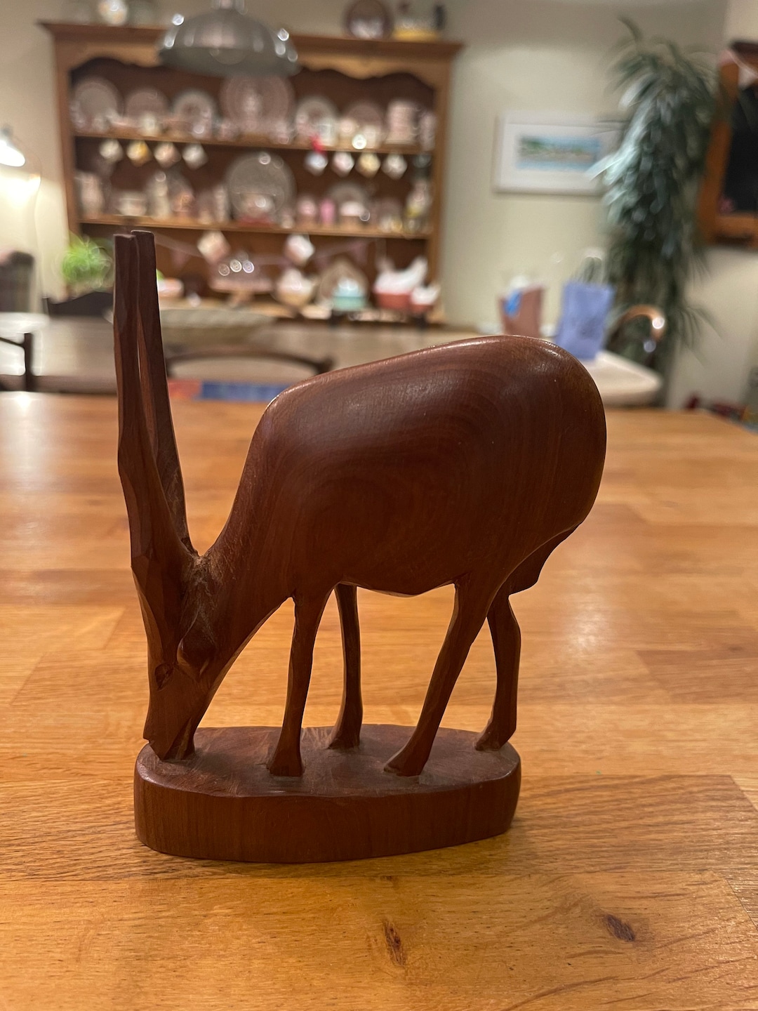 Vintage Wooden 70’s Bending Deer Figure - Etsy