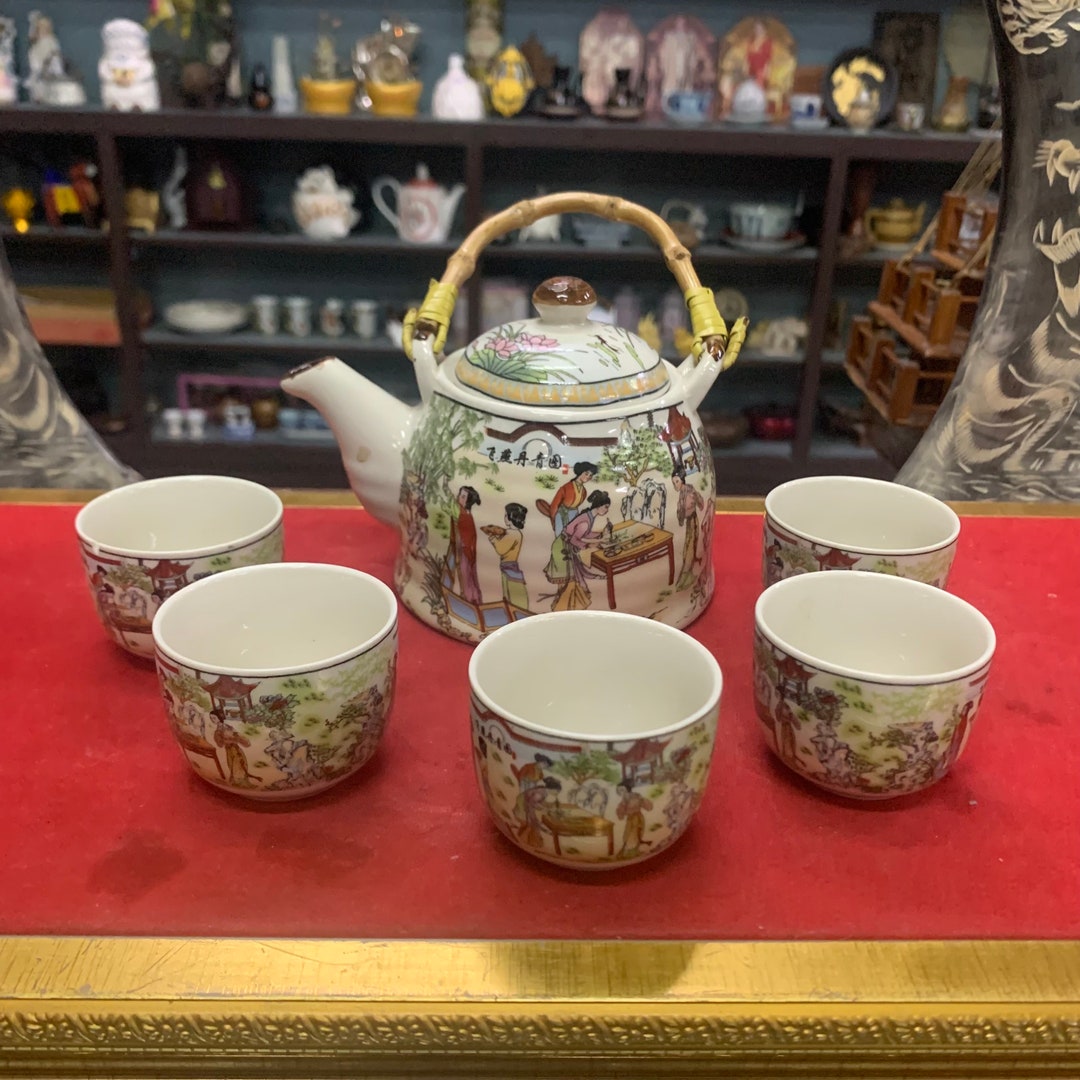 Vintage Chinese Laiyin Tea Set With Tea Cups - Etsy