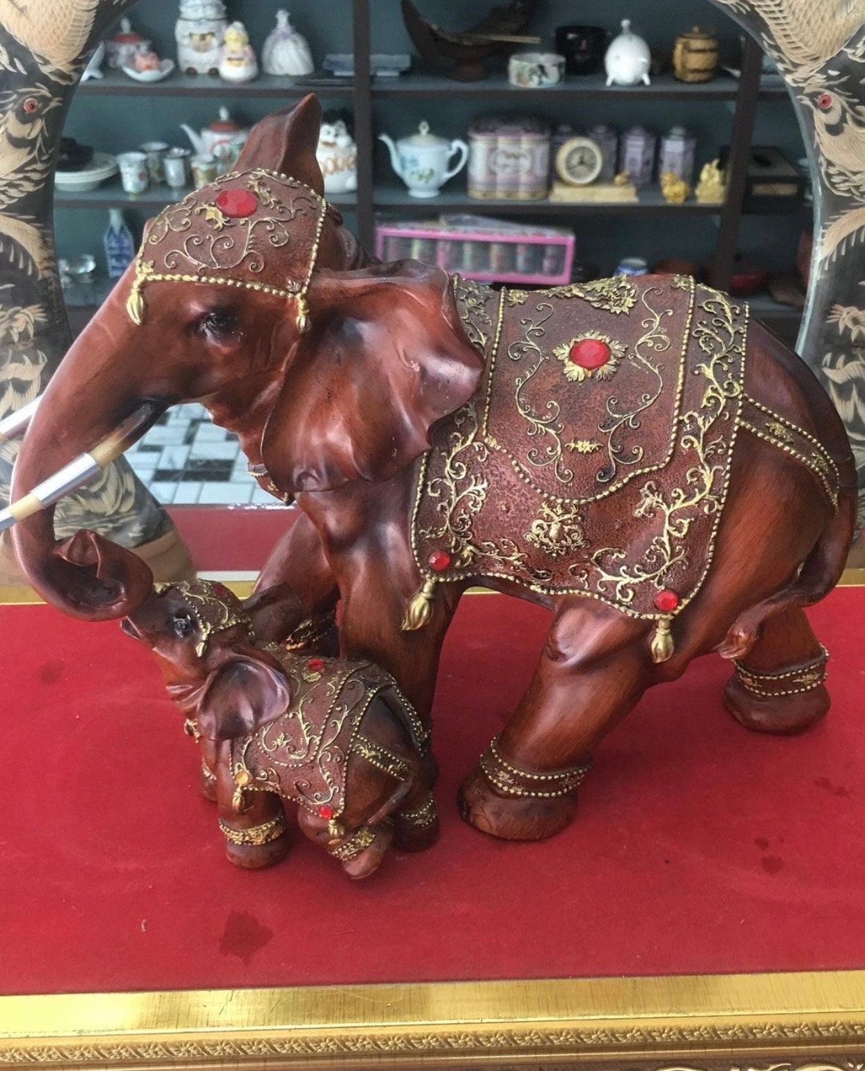 Mother and Baby Elephant Statue Thailand Elephant Resin - Etsy