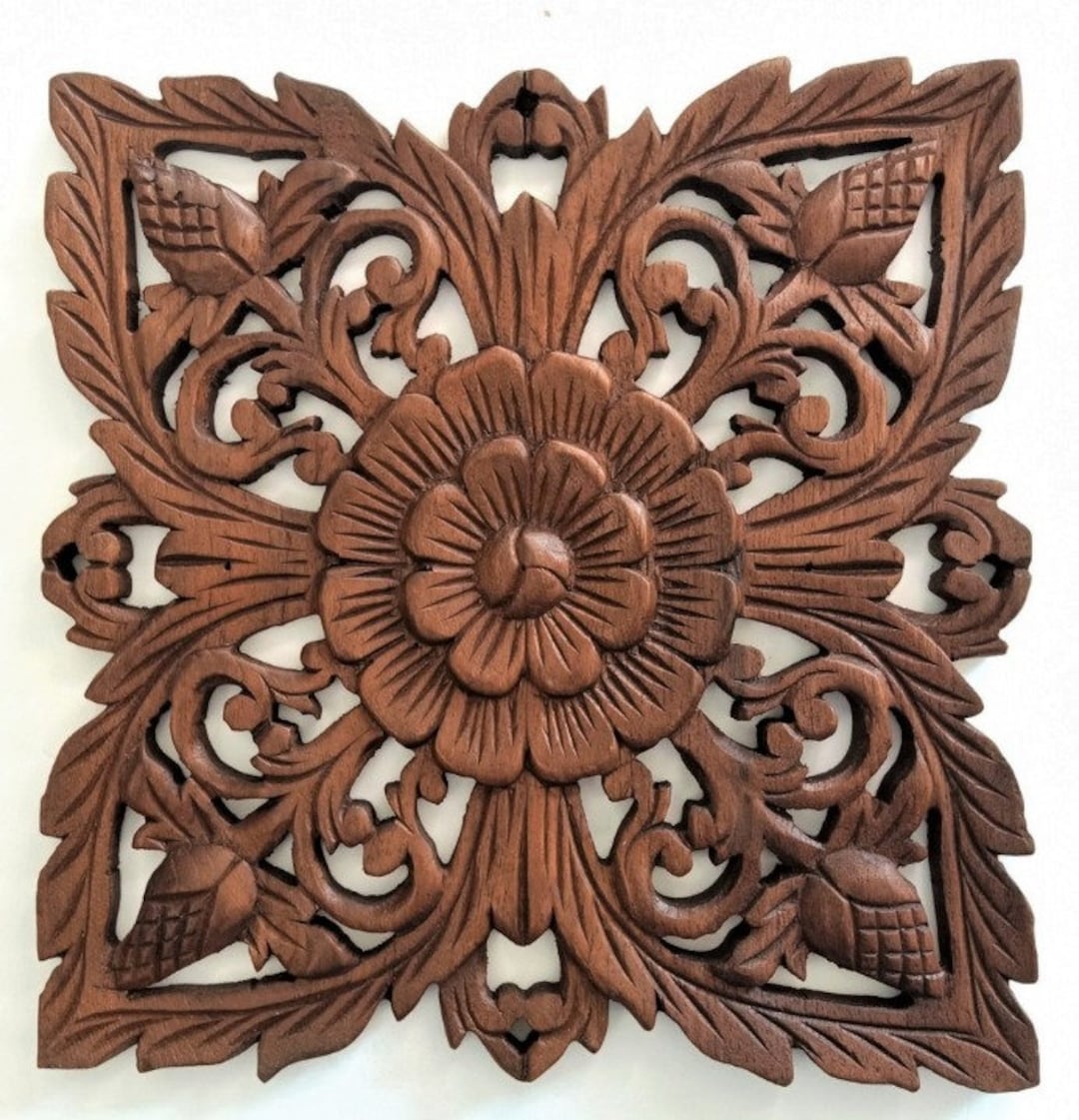 Wood Work Carving Handicraft Real Teak Wood Openwork - Etsy