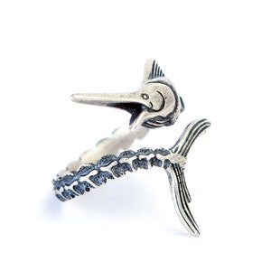 Adjustable Swordfish Ring Silver Ocean Ring Sealife Ring - Etsy