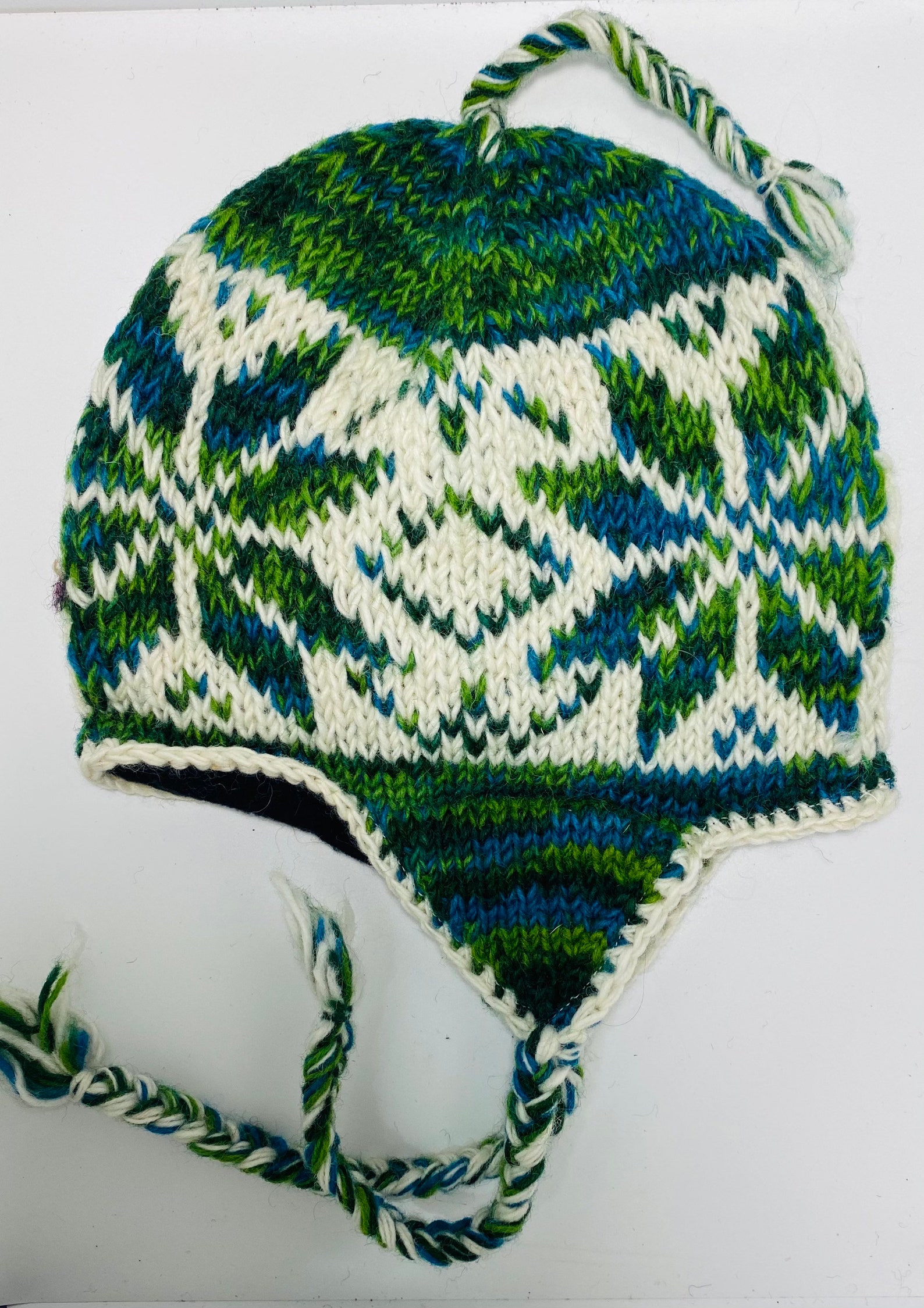 Himalayan Woolen Cap 100% Nepali Wool W Fleece/ Hand Knitted Ski and ...