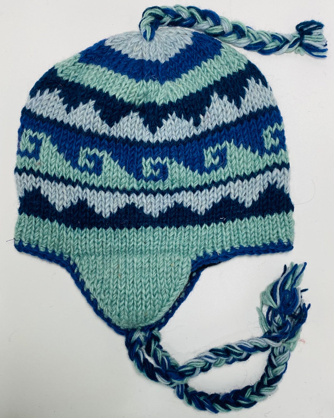 Himalayan Woolen Cap 100% Nepali Wool W Fleece/ Hand Knitted Ski and ...