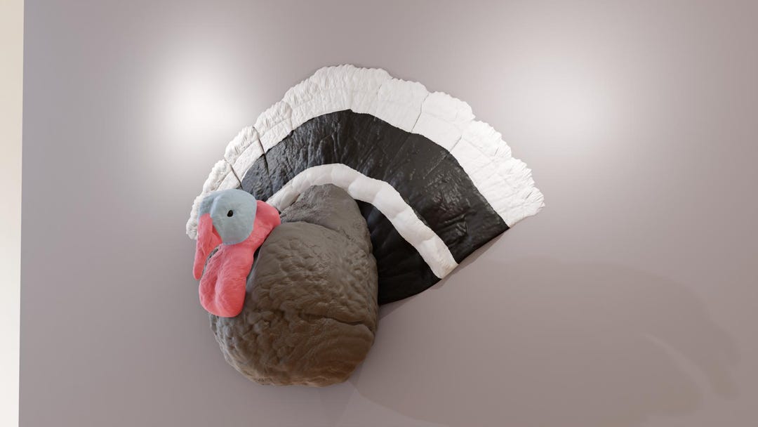 Turkey Bird Head Wall Mount, Decor, Head Taxidermy, Decor, Wall Art, 3d ...