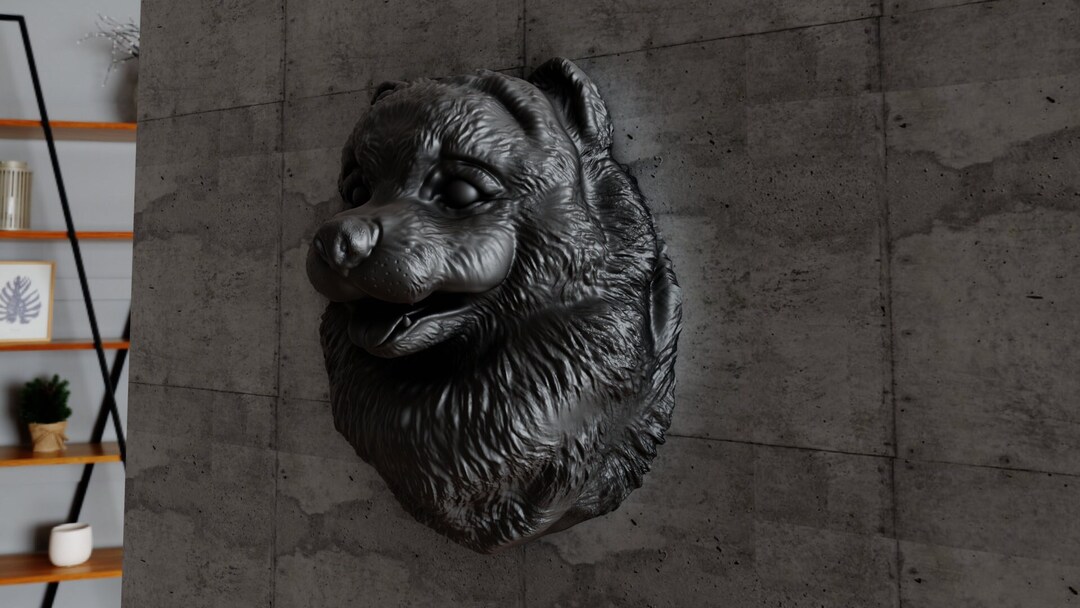 Pomeranian Head Wall Mount, Dog Head, Animal Wall Mount, Home and ...